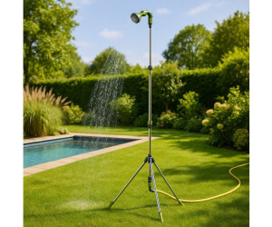 Kinzo Gartendusche mit Stativ, verstellbar bis 220cm, 7 Strahlarten ab ...
