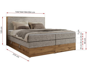 MKS Meble Wood Classic King Boxspringbett mit Multipocket-Matratze und ...