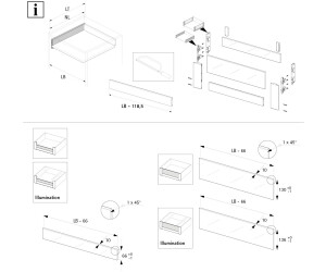 Hettich AvanTech YOU Verbinder-Set gestaltbare Innenfront, mit Zarge ...