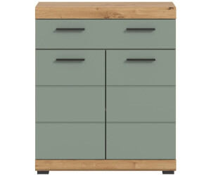 Inn.Furn Shawn Badkommode 2-türig Salbeigrün / Eiche Artisan 74x88cm ...