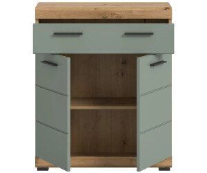 Inn.Furn Shawn Badkommode 2-türig Salbeigrün / Eiche Artisan 74x88cm ...