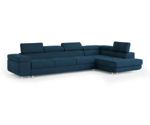 Masseno Vicente Ecksofa L-Form mit Schlaffunktion & Bettkasten, Blau ...