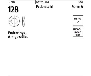Reyher Federring DIN 128 Form A M8 Federstahl, 1000 Stück (DIN 128 A 8 ...