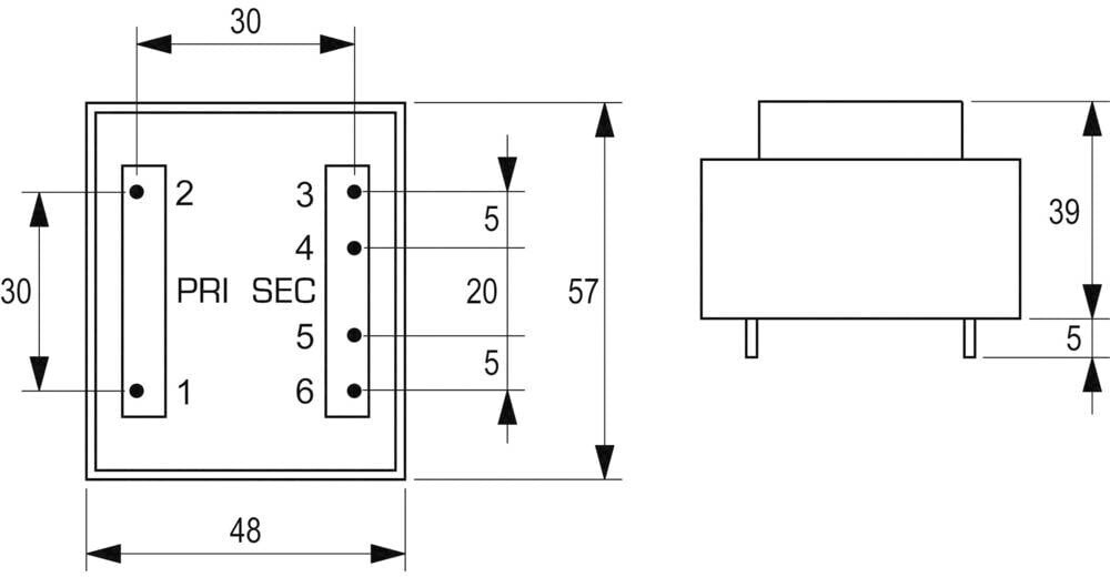Block-Trafo VC 16/2/18 Printtransformator 1x230V 2x18V/AC 16VA 444mA ...