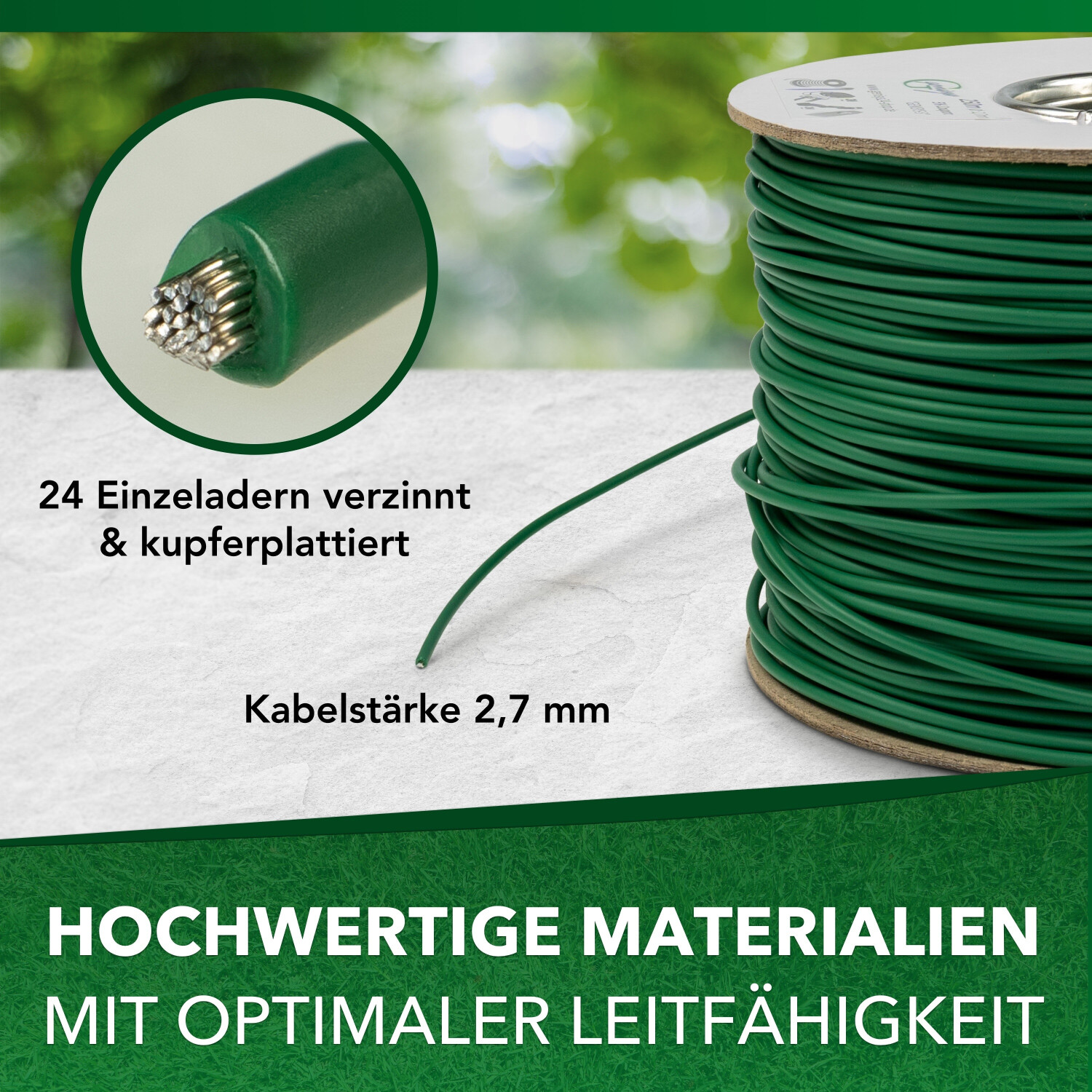 GENISYS Begrenzungsdraht für Anthbot Pion 1000 Mähroboter, Aluminium ...