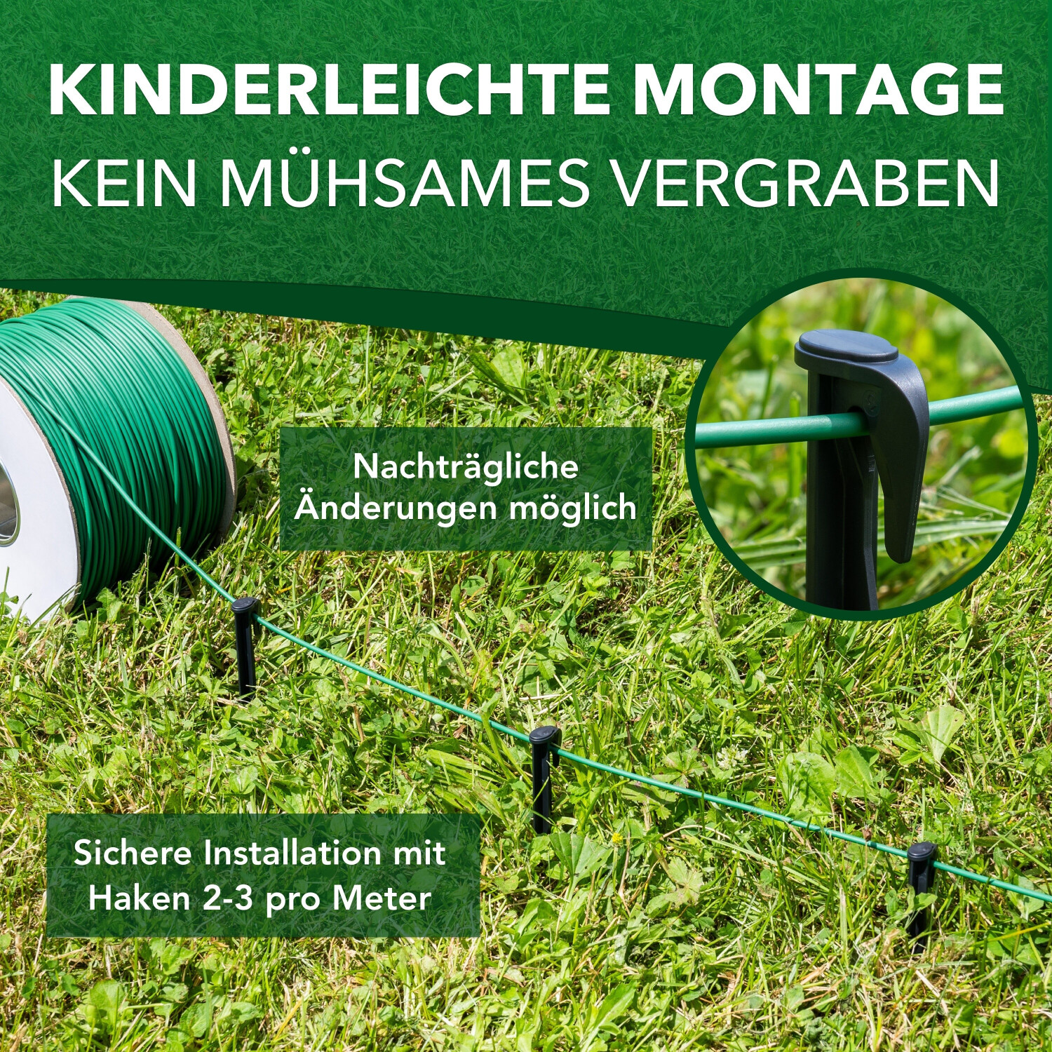 GENISYS Begrenzungsdraht für Anthbot Pion 1000 Mähroboter, Aluminium ...