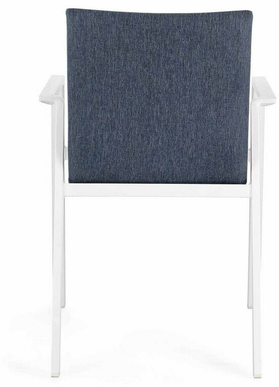 Bizzotto Odeon Armlehnstuhl Aluminium Textilene Weiß/Denim stapelbar ...