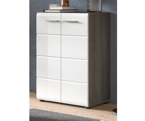 Inn.Furn Rumba Kommode Weiß Hochglanz / Rauchsilber Grau 60x85cm ab 149 ...