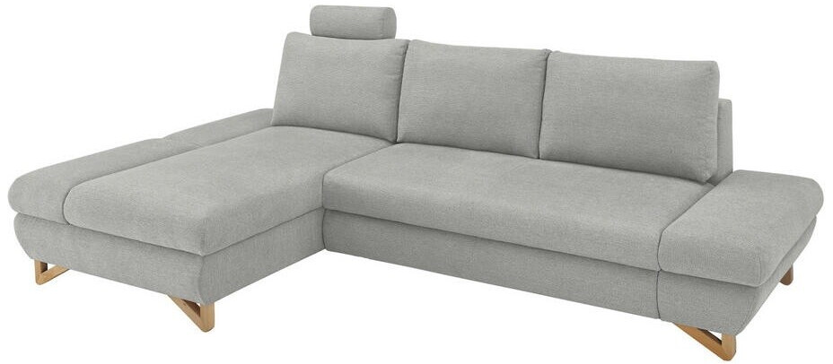Furn.Design Skalm Ecksofa L-Form Strukturstoff hellgrau, Ottomane links ...