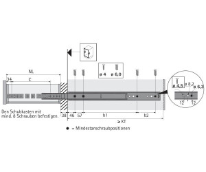 Hettich KA 4620 Kugelauszug 600mm 90kg verzinkt (41396) ab 43.63 ...
