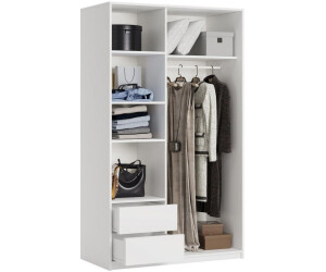 Masseno NISSE Schwebetürenschrank 2-türig, Weiß/Schwarz, 120x205x60cm ...