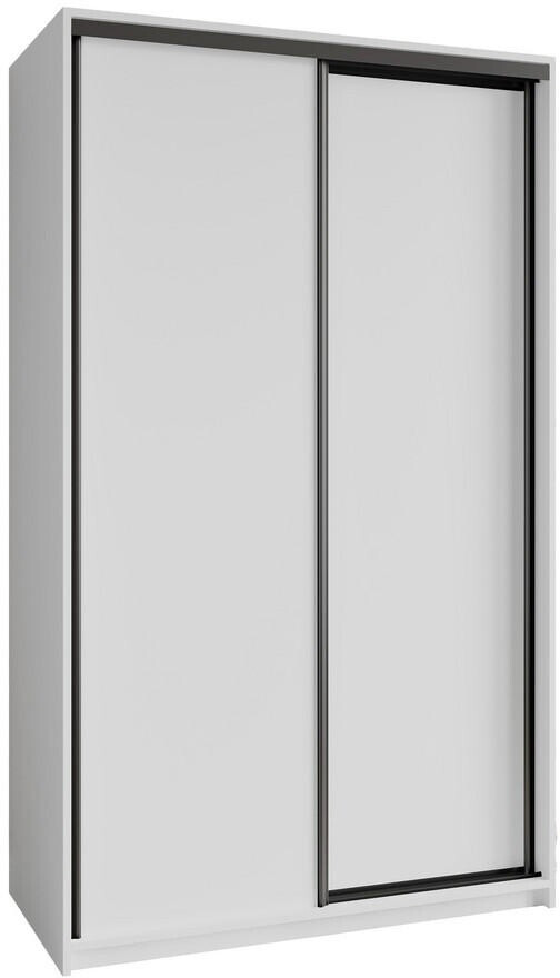 Masseno NISSE Schwebetürenschrank 2-türig, Weiß/Schwarz, 120x205x60cm ...