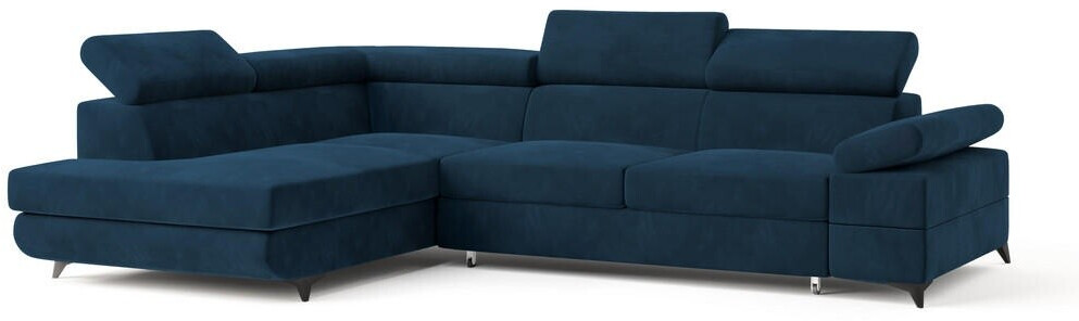 Masseno Favien L-S Ecksofa L-Form mit Schlaffunktion & Bettkasten, Blau ...
