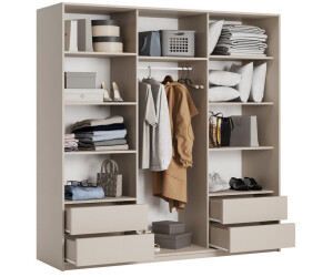 Masseno NISSE Schwebetürenschrank 3-türig 180x205x60cm Kaschmir, 4 ...