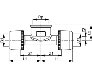 Tece TECElogo-Ax T-Stück 25 x Rp 3/4" x 25, Siliziumbronze (8802803) ab ...