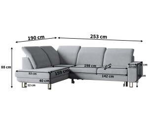 Masseno LERMA L-S Ecksofa L-Form mit Schlaffunktion & Bettkasten ...