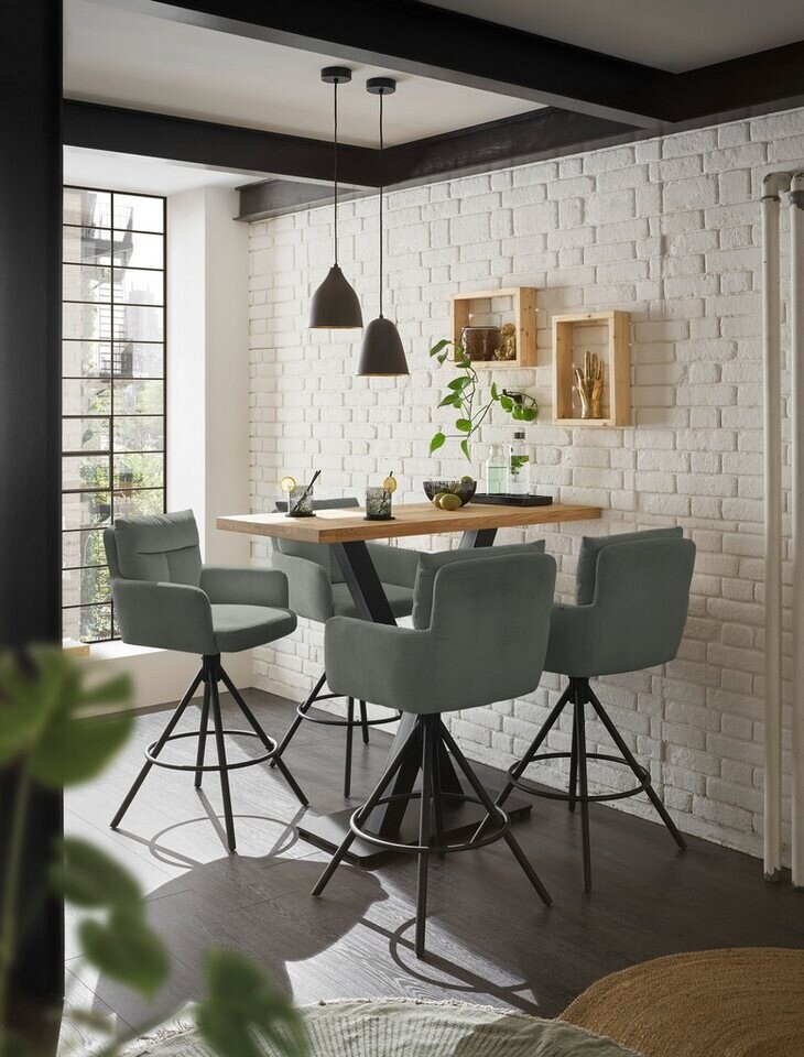 Stolkom Sofia Barhocker Cord Grau, drehbar, Metallgestell (Sofia 62-454 ...
