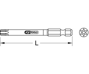 KS Tools TORSIONpower Bit Torx T27 durchbohrt 1/4" 75mm 5er-Set (918. ...