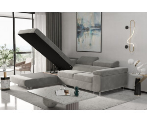 Kaiser Möbel Atom Ecksofa mit Schlaffunktion und Bettkasten, Stoff ...