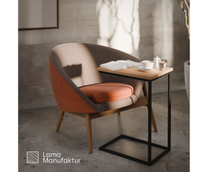 LAMO Manufaktur Beistelltisch Massivholz 45x30x60cm, Gestell Schwarz ...