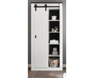 Furn.Design Stove Hochschrank Weiß Pinie Anthrazit Schiebetür 93x201cm ...