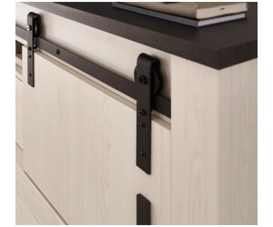 Furn.Design Stove Hochschrank Weiß Pinie Anthrazit Schiebetür 93x201cm ...