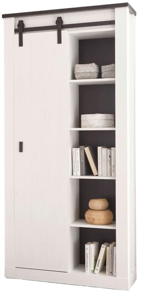 Furn.Design Stove Hochschrank Weiß Pinie Anthrazit Schiebetür 93x201cm ...