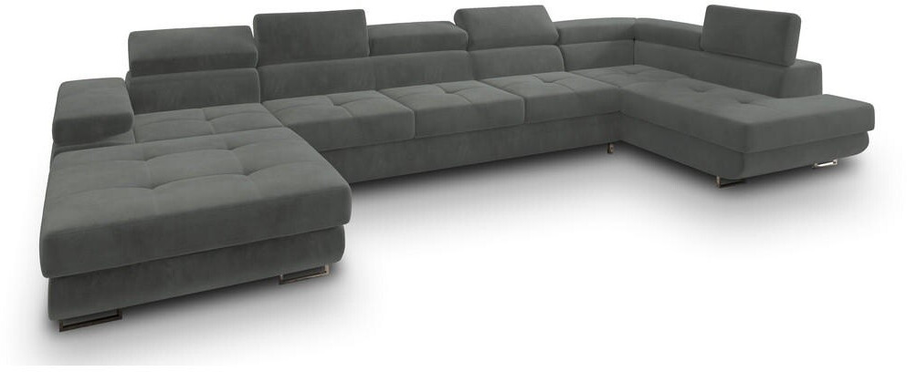 Masseno Toriva R-S Ecksofa U-Form mit Schlaffunktion & Bettkasten, Grau ...