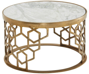 Finebuy Couchtisch Echter Marmor Weiß, Metall Gold, Ø60cm (FB82239) ab ...