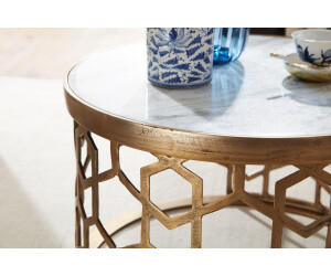 Finebuy Couchtisch Echter Marmor Weiß, Metall Gold, Ø60cm (FB82239) ab ...