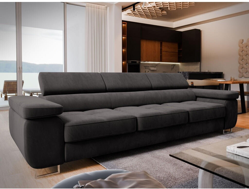 Masseno Mosine Schlafsofa Velours-Stoff Schwarz (MOSINE MONOLITH 95) ab ...