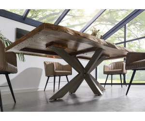 Massivmoebel24 Freeform 5 Esstisch Sheesham 260x100cm Kreuzgestell ...