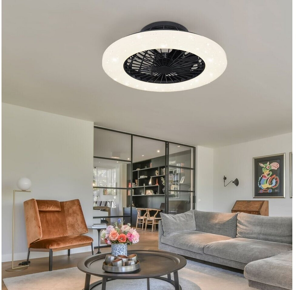 Globo Deckenventilator mit LED-Beleuchtung dimmbar CCT Sterneneffekt ...