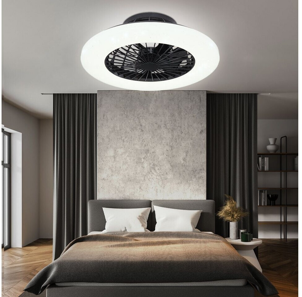 Globo Deckenventilator mit LED-Beleuchtung dimmbar CCT Sterneneffekt ...