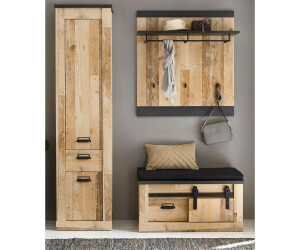 Furn.Design Stove Garderoben-Set 4-teilig Used Wood hell, Anthrazit ...