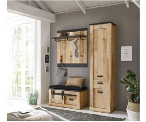 Furn.Design Stove Garderoben-Set 4-teilig Used Wood hell, Anthrazit ...