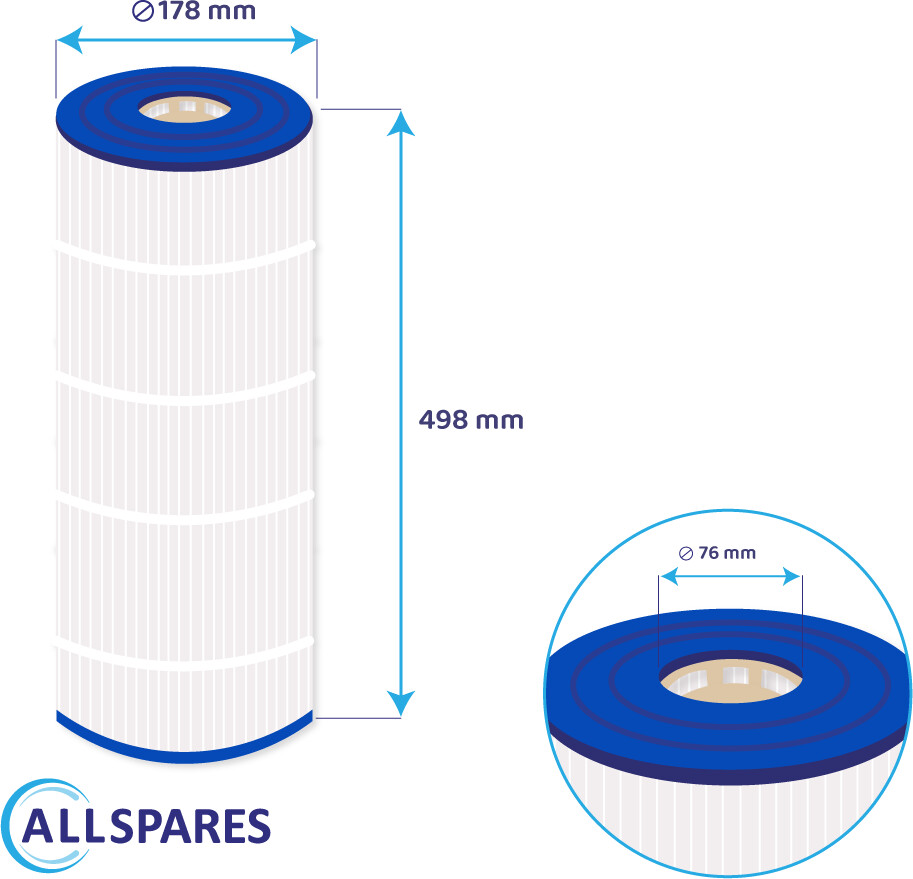 AllSpares Whirlpool Filterkartusche für Emaux Galaxy ICF330 / ICF330-CE ...