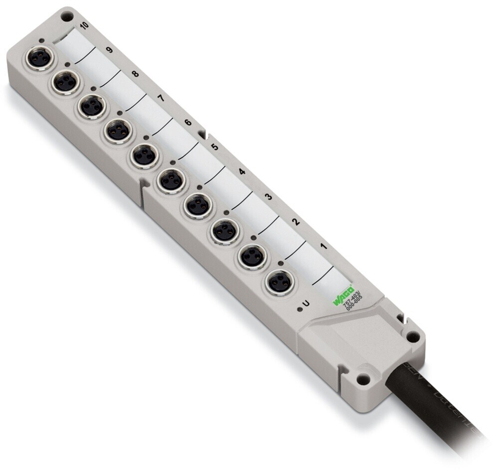 Wago M8 Sensor-/Aktorbox passiv, 8-fach, 3-polig, Metallgewinde (757 ...
