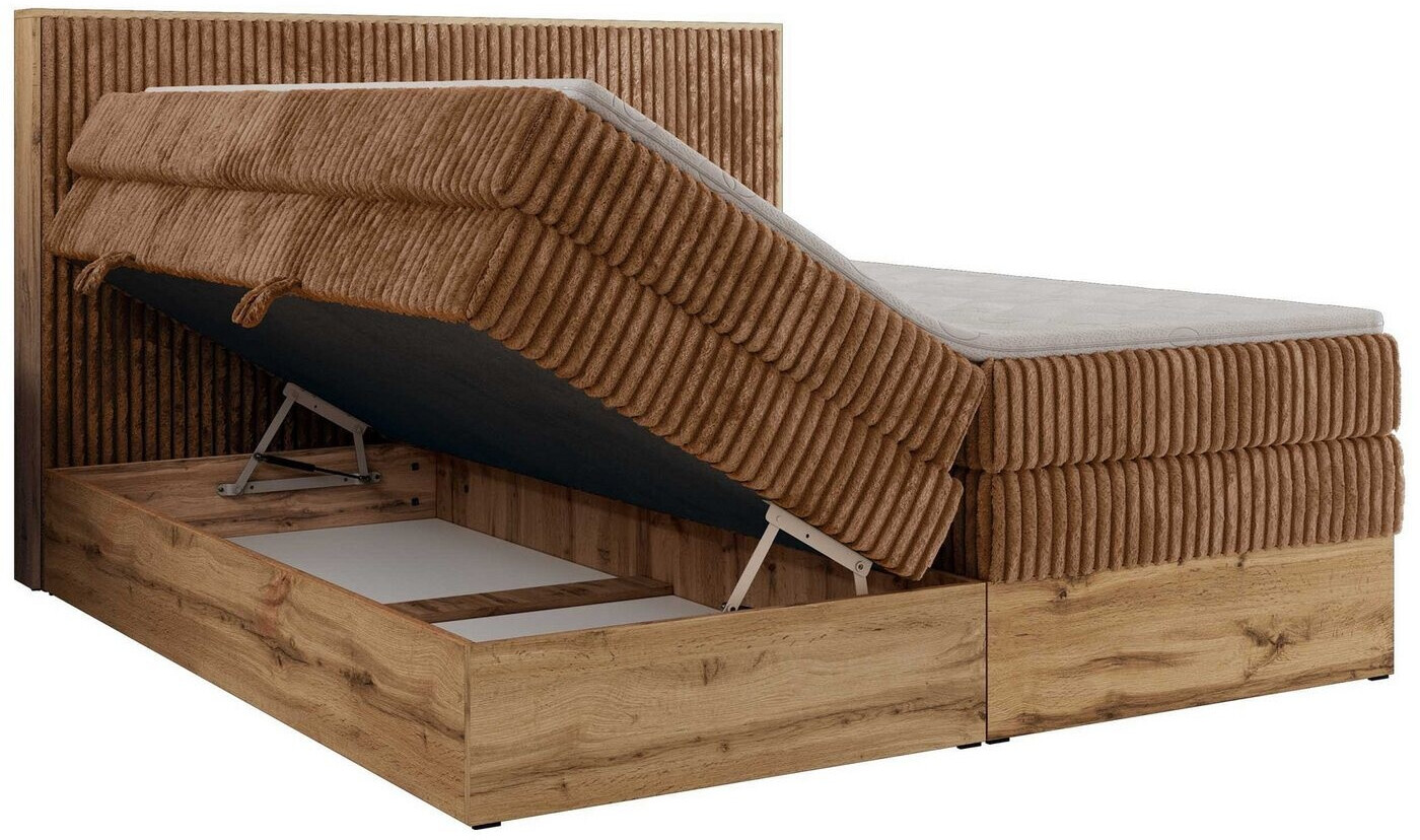 MKS Meble Wood Classic King Boxspringbett mit Multipocket-Matratze und ...