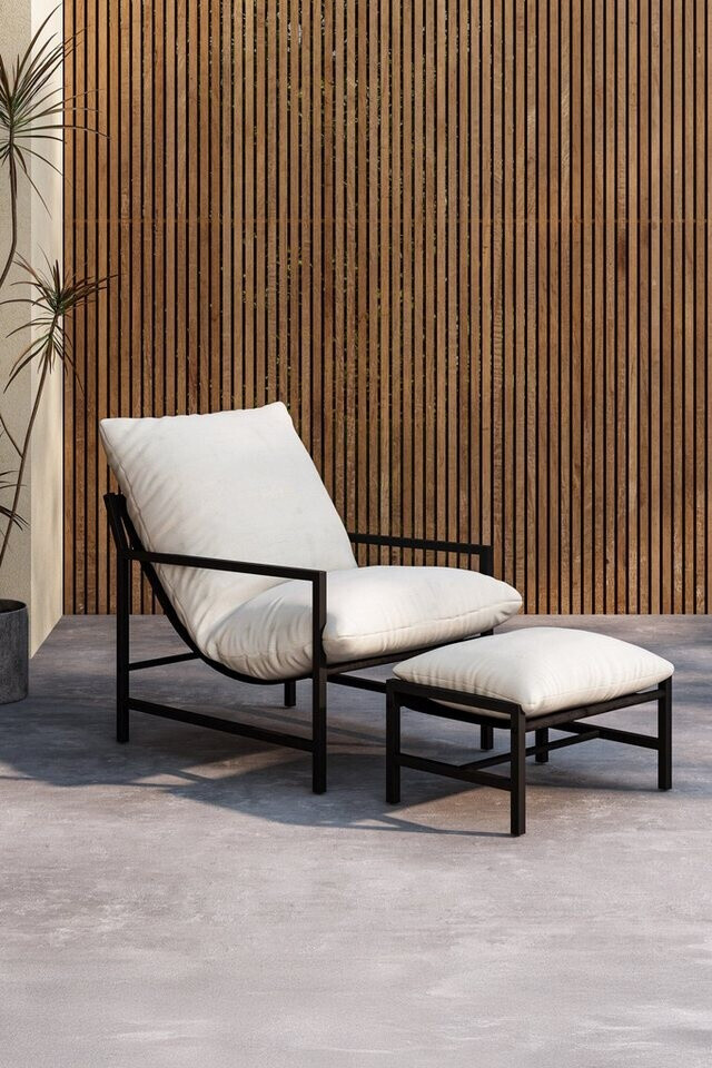 Venture Home Corso Gartenlounge-Sessel mit Fußhocker, Polyester ...