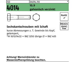 Stürmer Sechskant-Schaftschraube ISO 4014 M24x120 Stahl 10.9 galv ...