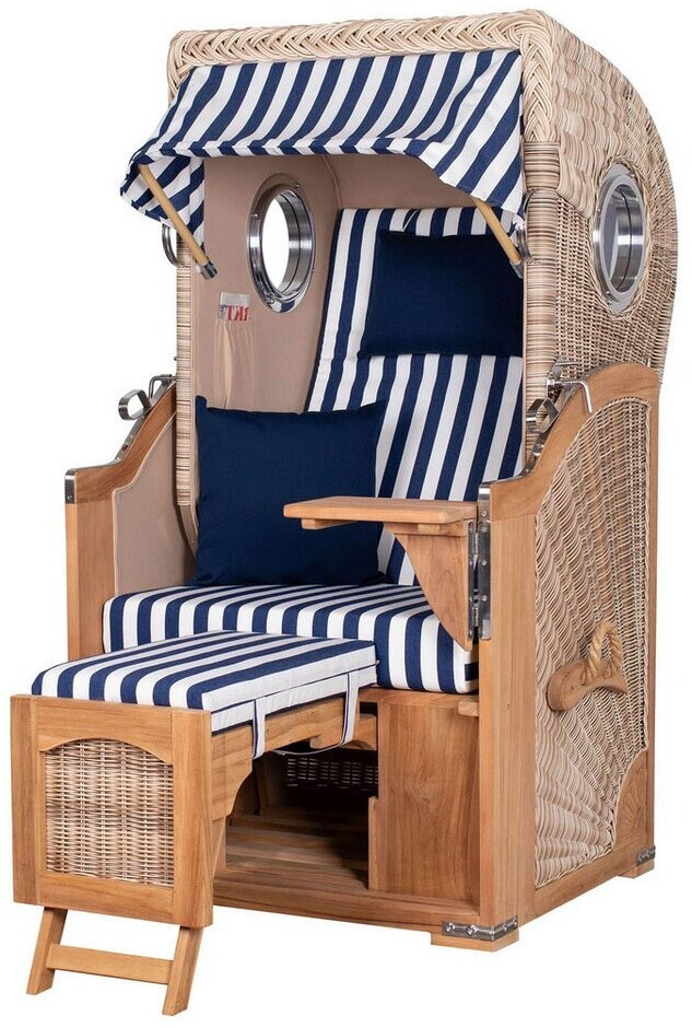 bene living Ammersee Strandkorb 1-Sitzer Teak PE Shell Volllieger ...