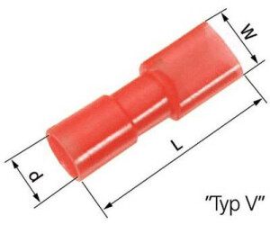 Lapp Kabel Flachsteckhülse L-RA 29 V 2.8mm/0.5mm 180° vollisoliert Rot ...