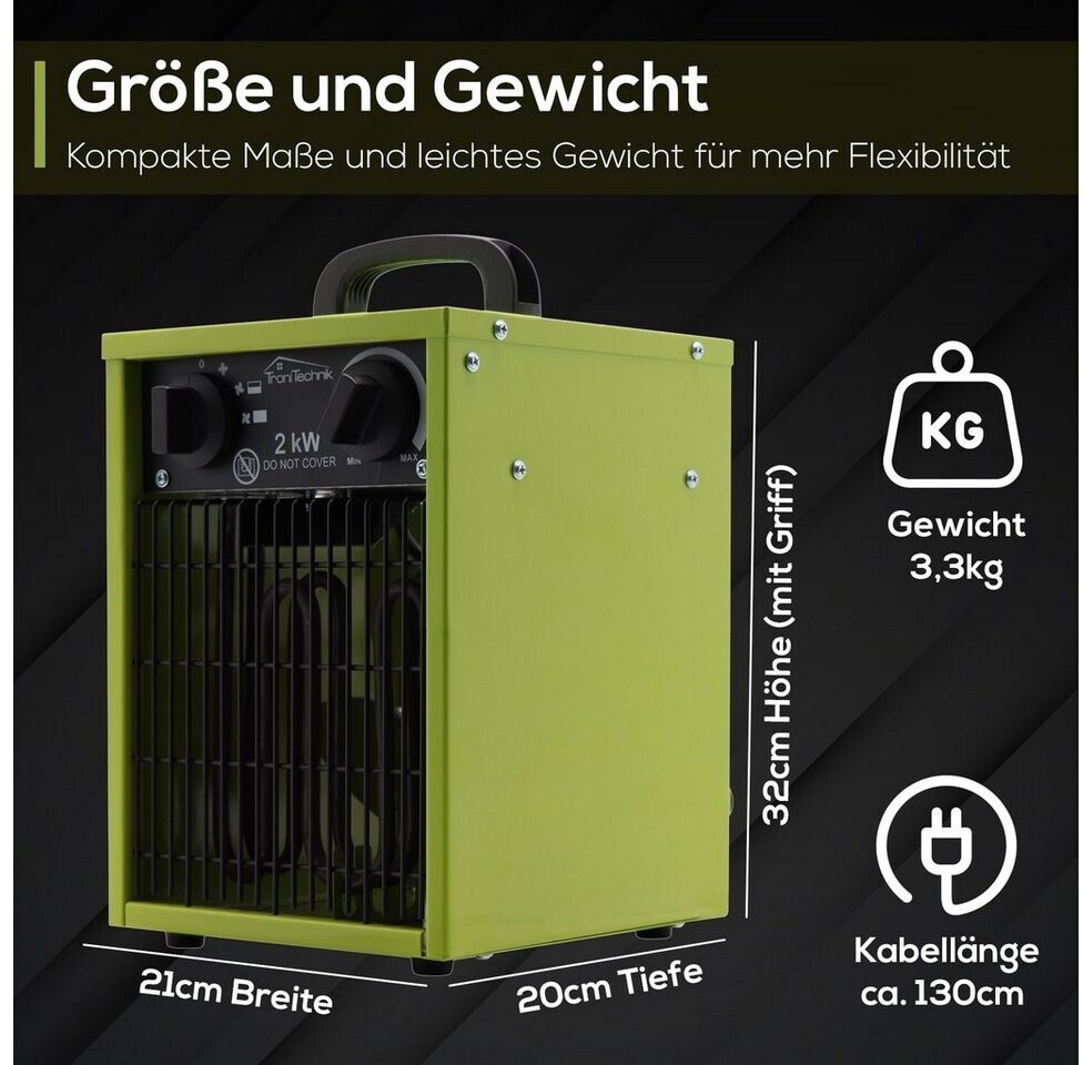Tronitechnik Heizlüfter PTC Keramik 2000W mit Thermosteuerung ab 34.99 ...