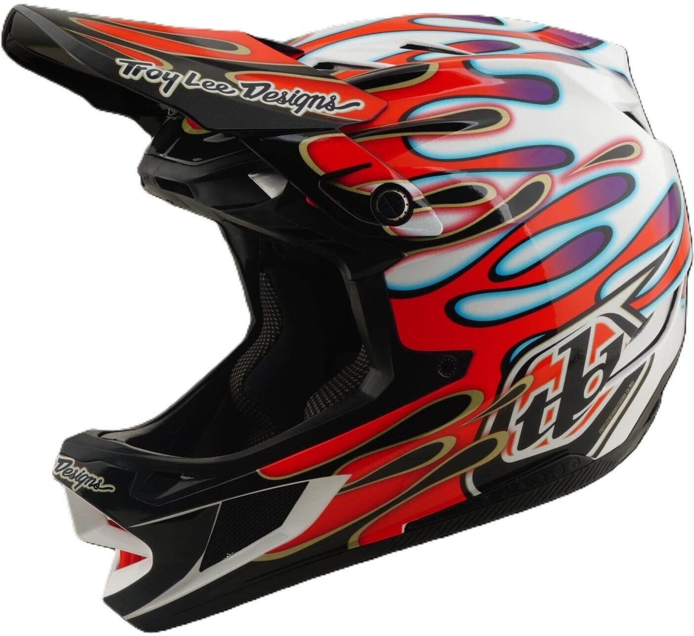 Troy Lee Designs D4 Composite MIPS overspray white/red au meilleur prix ...
