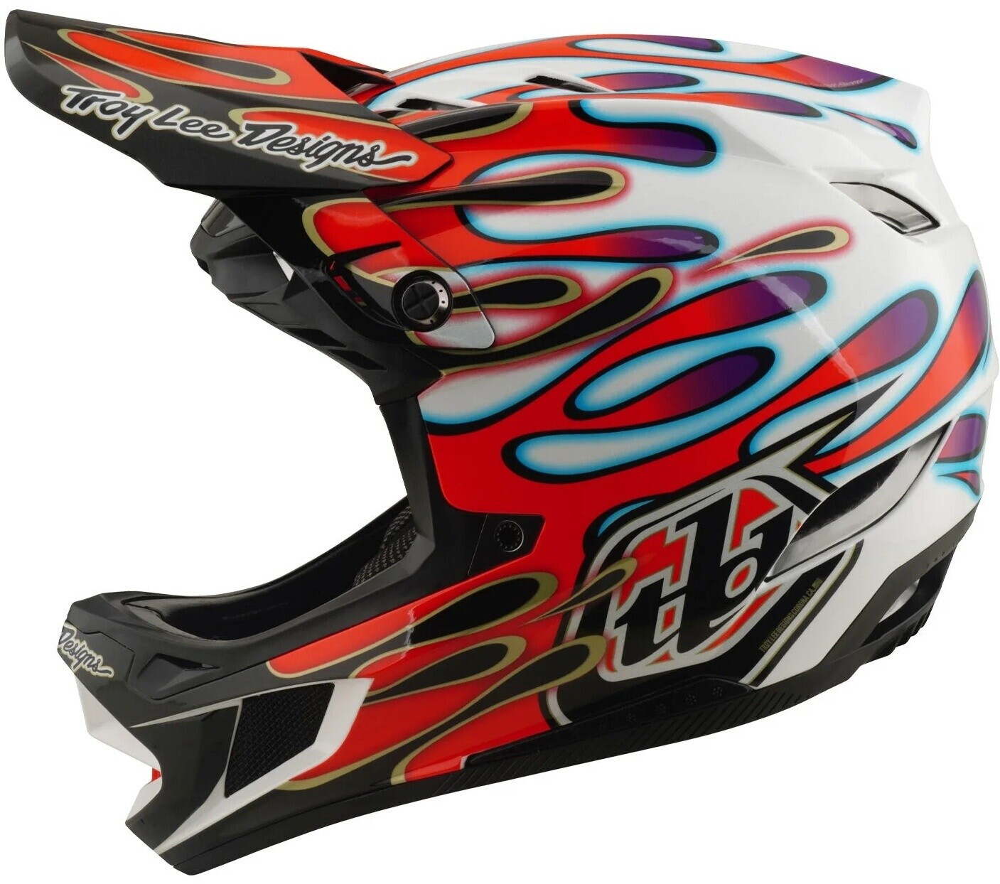 Troy Lee Designs D4 Composite MIPS overspray white/red au meilleur prix ...