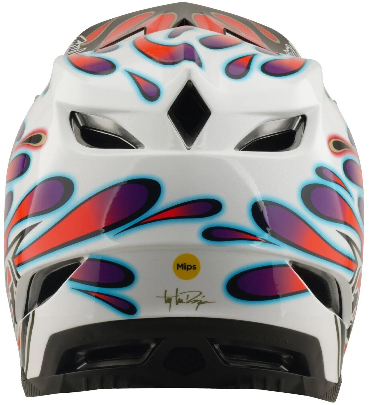 Troy Lee Designs D4 Composite MIPS overspray white/red au meilleur prix ...