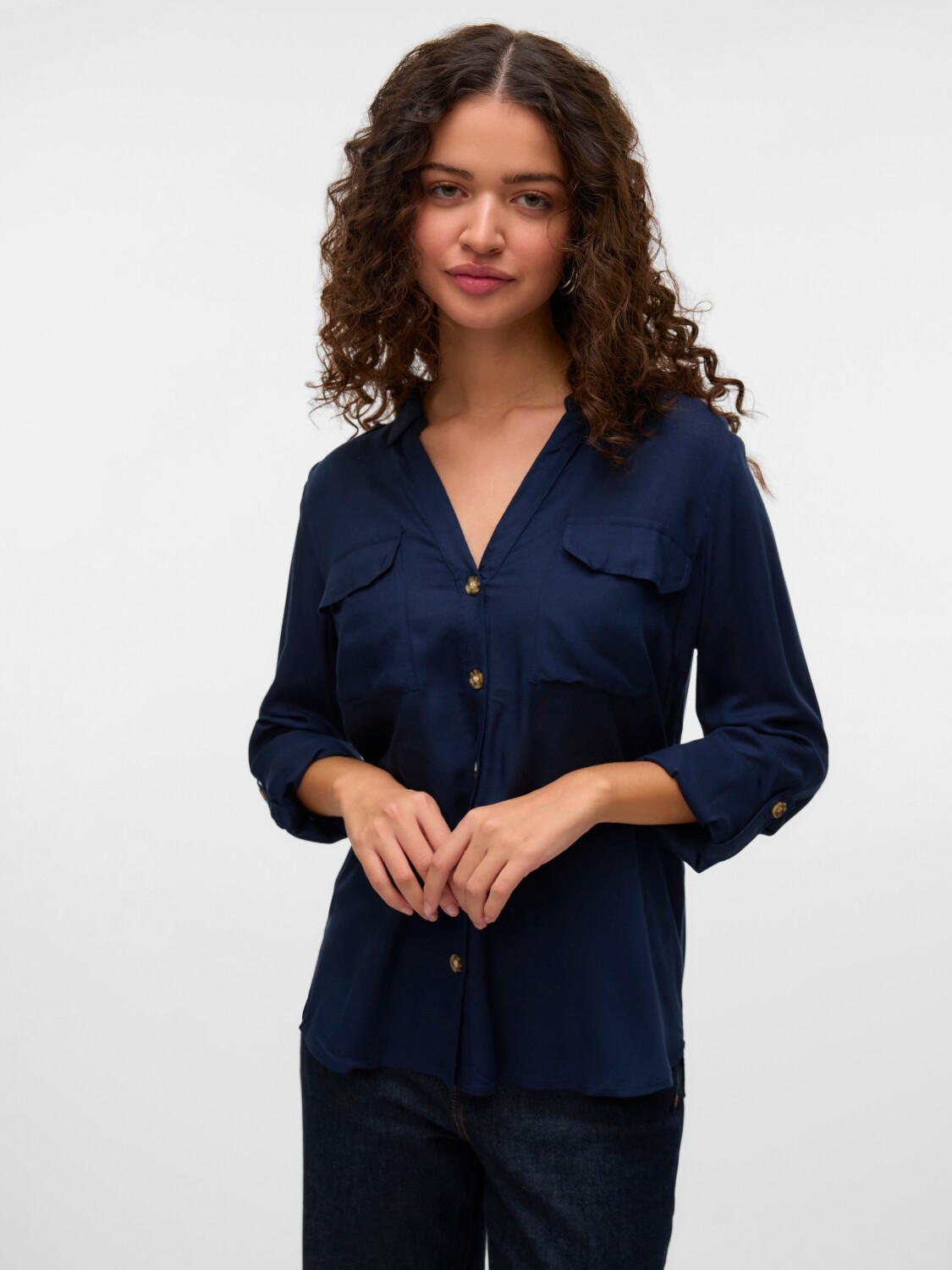 Vero Moda VMBUMPY L/S Shirt New Wvn Ga Noos Hemdbluse Regular Fit ...