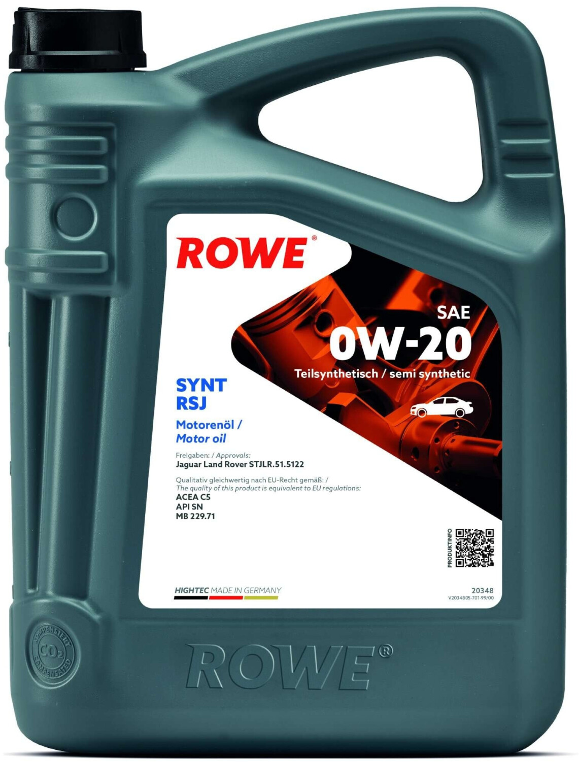 ROWE Hightec Synt RSJ SAE 0W-20 Motoröl 5l ab 36.06 € | Vergleiche 7 ...