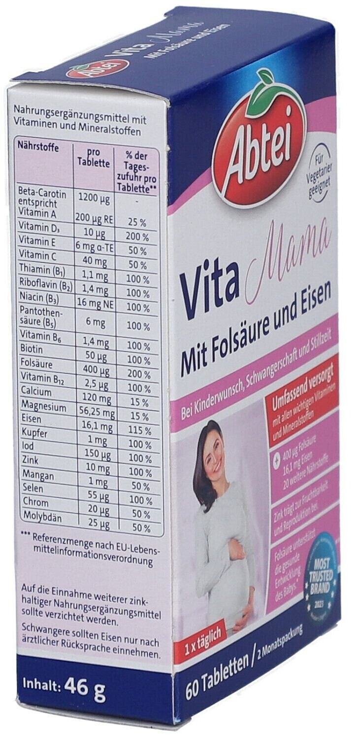 Abtei Vita Mama TiO2 free Tabletten 60 Stk. ab 10.19 € | Vergleiche 2 ...